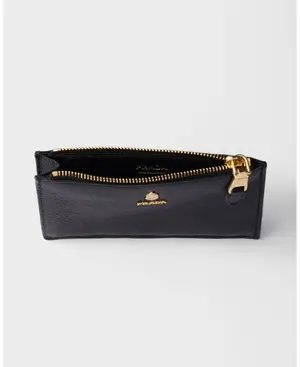 Prada Leather Card Holder - Black