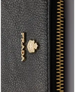 Prada Leather Card Holder - Black