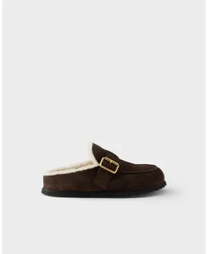Prada Suede Mules - Dark Brown