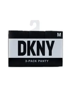 Dkny Seamless Litewear Cut Anywhere Thong Boxed 3pk - Black