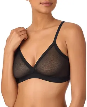 Dkny Sheer Stripe Bralette - Black