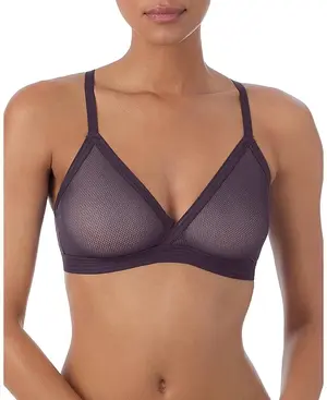 Dkny Sheer Stripe Bralette Plum Perfect