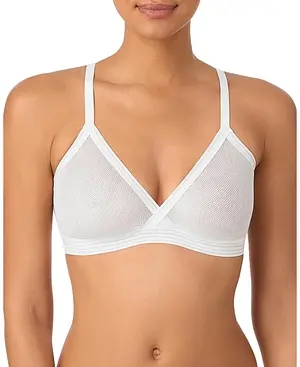 Dkny Sheer Stripe Bralette - White