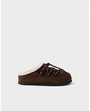 Prada Suede Mules - Dark Brown