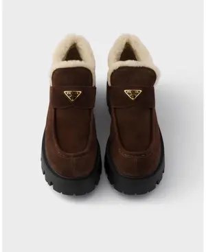 Prada Suede Loafers - Dark Brown