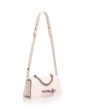 Alexander McQueen Croco Embossed Leather Shoulder Bag