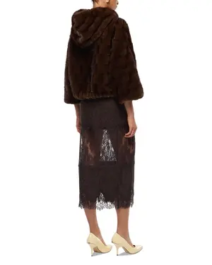 Pinko Cadetia Hooded Faux Fur Jacket
