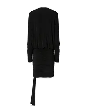 Pinko Plunging Neck Ruched Mini Dress