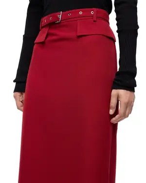 Pinko Gazania Belted Crepe Skirt