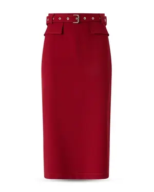 Pinko Gazania Belted Crepe Skirt
