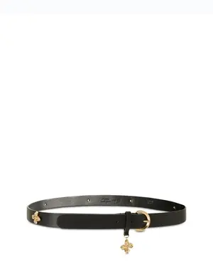 Pinko Borchi Flower Studded Leather Belt