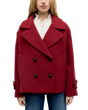 Gerard Darel Alla Wool Blend Oversized Collar Coat