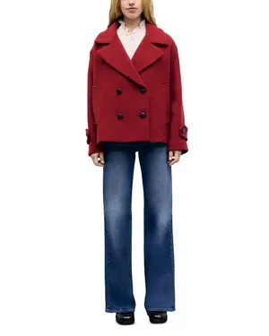Gerard Darel Alla Wool Blend Oversized Collar Coat