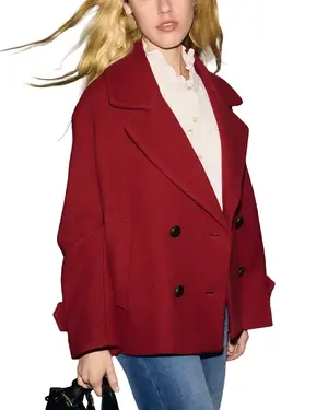 Gerard Darel Alla Wool Blend Oversized Collar Coat