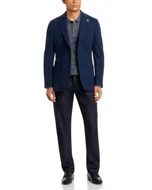 Hart Schaffner Marx New York Fit Wool & Cotton Jersey Soft Jacket - Navy