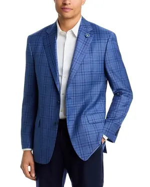 Hart Schaffner Marx New York Fit Graph Plaid Wool Sport Coat - Blue/ Navy