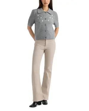 NVLT Embroidered Short Sleeve Sweater