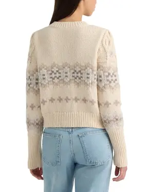 NVLT Embroidered Cable Knit Cardigan Sweater