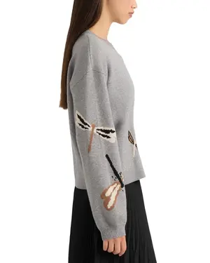 NVLT Dragonfly Intarsia Crewneck Sweater