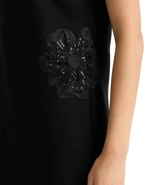 NVLT Faux Suede Sequined Appliqued Dress