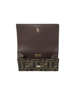 Fendi Tube Card Case Ff Zucca Jacquard Card Case