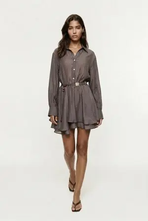 MONLICIA Alora Tencel Mini Shirt Dress