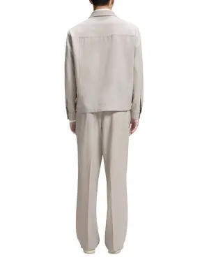 BOSS P-carper Performance Wool Slim Fit Zip Blouson Jacket - Light Beige