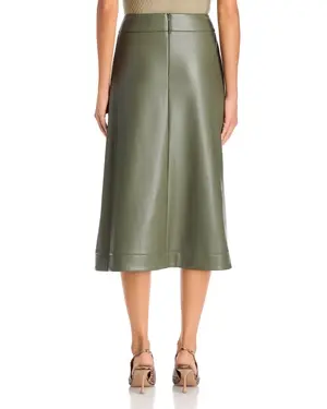 Hugo Boss Ventara1 Faux Leather Midi Skirt