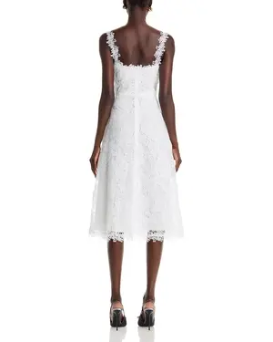 Carolina Herrera Guipure Lace Fit And Flare Midi Dress