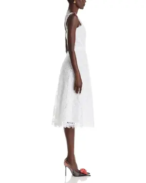 Carolina Herrera Guipure Lace Fit And Flare Midi Dress