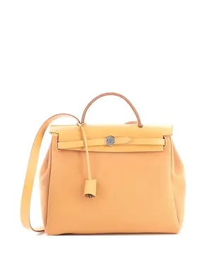 Hermès Herbag 31 Zip Verso Canvas & Leather Shoulder Bag - Brown