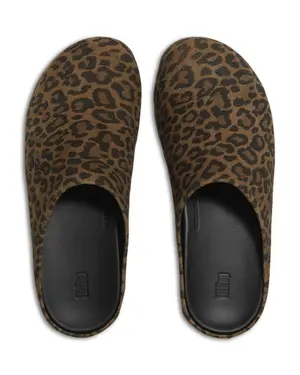 Fitflop Shuv Suede Leopard Print Clogs