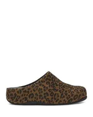 Fitflop Shuv Suede Leopard Print Clogs