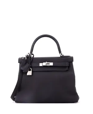 Hermès Kelly 28 Leather Handbag - Noir