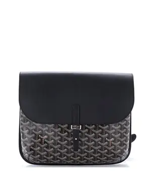 Goyard Coursier Messenger Bag Coated Canvas And Leather - Black