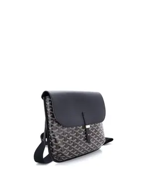 Goyard Coursier Messenger Bag Coated Canvas And Leather - Black