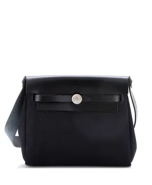 Hermès Herbag Zip Canvas & Leather Shoulder Bag