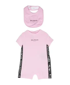 Balmain Logo-print Cotton Babygrow Set