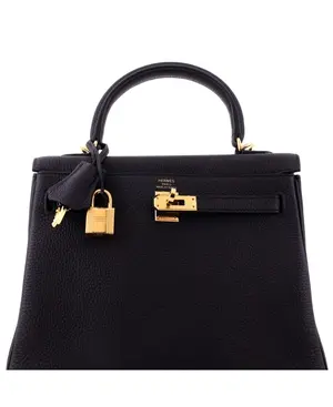 Hermès Kelly 25 Togo Leather Gold Tone Shoulder Bag