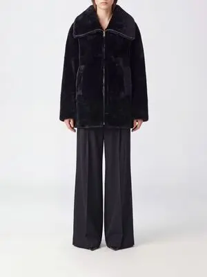 BLANCHA Zip-up Fur Jacket - Black