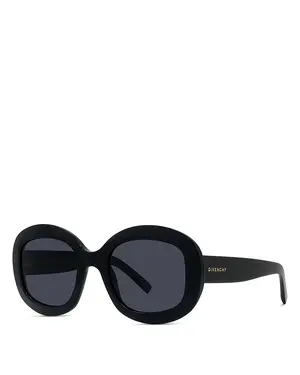 Givenchy Geometric Sunglasses, 52mm Shiny Black/smoke