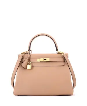 Hermès Kelly 28 Leather Satchel - Chai