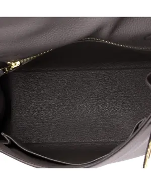 Hermès Kelly 25 Togo Leather Gold Tone Top Handle Bag