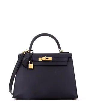 Hermès Kelly 28 Epsom Leather Handbag - Noir