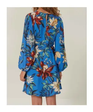 Farm Rio Floral-printed Wrapped Mini Dress