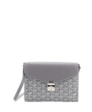 Goyard Chypre Wallet On Strap Coated Canvas With Leather - Gray