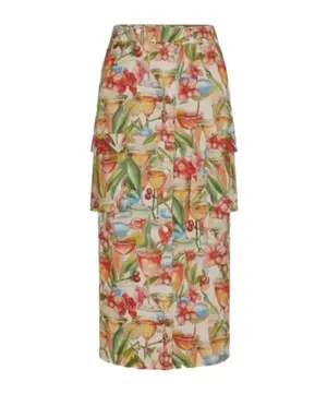 Farm Rio Tiered Floral Skirt