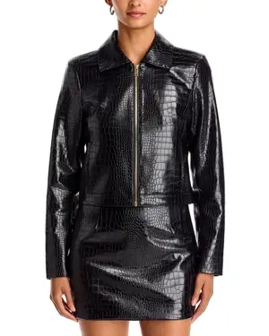 Generation Love Lola Faux Leather Zip Front Jacket