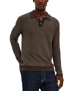 Rails Fulton Cotton Long Sleeve Sweater Polo - Cedar