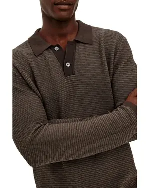 Rails Fulton Cotton Long Sleeve Sweater Polo - Cedar
